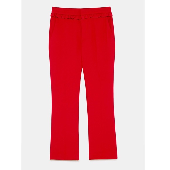 Zara | Other | Zara Red Ruffle Suit Blazer Pants Set Nwt | Poshmark